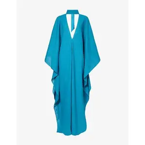 TALLER MARMO V-neck Draped Linen Kaftan