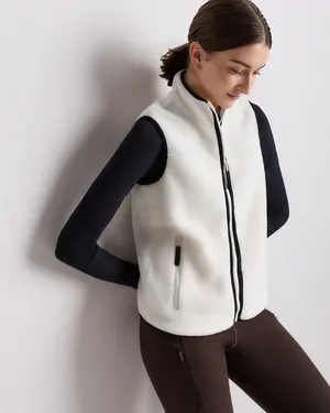 Quince Sherpa Full-zip Vest - Frost/black