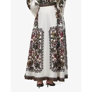 LEEM Floral-print High-waist Maxi Skirt