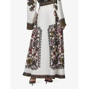 LEEM Floral-print High-waist Maxi Skirt