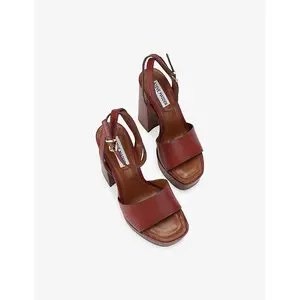 Steve Madden Floria Heeled Leather Sandals - Brown