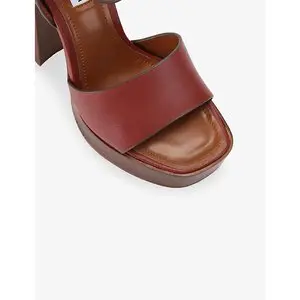 Steve Madden Floria Heeled Leather Sandals - Brown