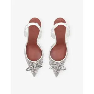 Amina Muaddi Rose 95 Lace Slingback Heels