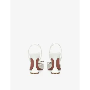 Amina Muaddi Rose 95 Lace Slingback Heels