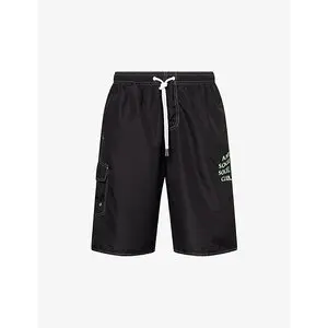 ANTI SOCIAL SOCIAL CLUB Logo-embroidered Swim Shorts - Black