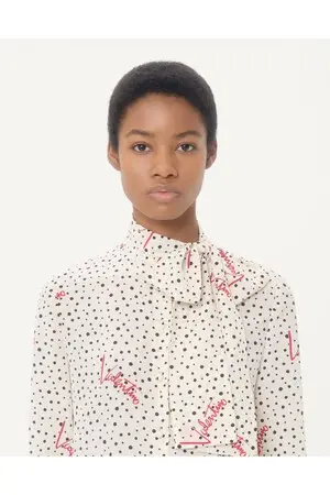 Valentino Garavani Crepe De Chine Bubble Shirt With Scarf Detail - Multicolor