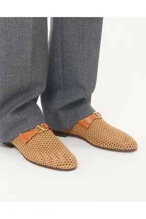 Valentino Garavani Wolfe Raffia Loafer - Beige