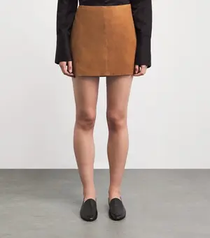 ARMA Lamb Suede Mini Skirt - Beige