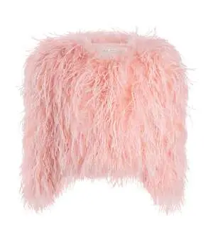 Alice + Olivia Ostrich Feather Jacket - Pink