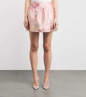 Alice + Olivia Satin Ella Mini Skirt - Pink