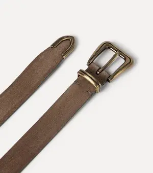 Brunello Cucinelli Suede Monili Belt - Brown
