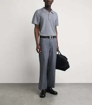 WON HUNDRED Knitted Jonas Polo Shirt - Grey