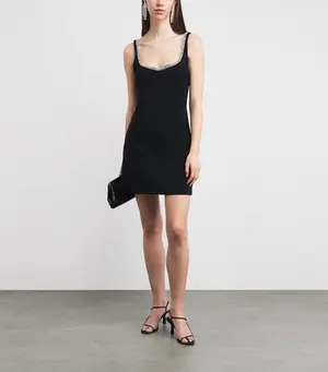 Alice + Olivia Crystal-embellished Eve Mini Dress - Black