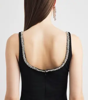 Alice + Olivia Crystal-embellished Eve Mini Dress - Black