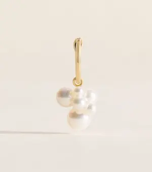 Sophie Bille Brahe Yellow And Pearl Lily Botticelli Single Earring - Gold