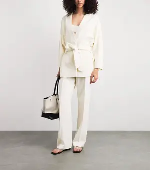 NOMADISSEM Wool-silk-linen Blend Trousers