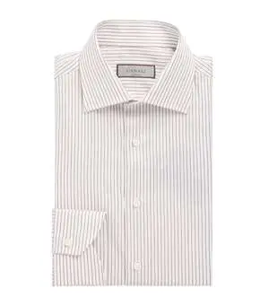 Canali Cotton Stripe Shirt - Brown