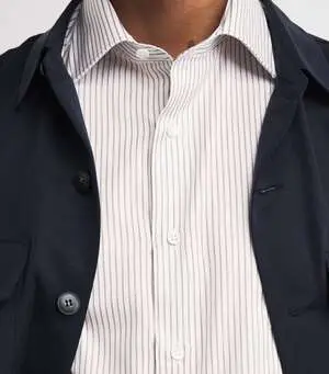 Canali Cotton Stripe Shirt - Brown
