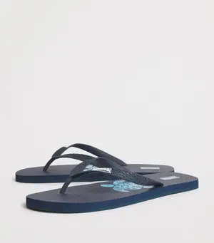 Vilebrequin Turtle Motif Flip Flops - Blue