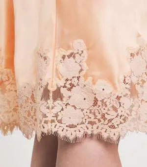 DÔEN Silk-lace Elowette Midi Skirt - Pink
