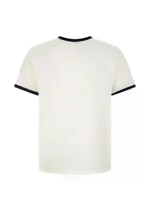 SECOND / LAYER Flick, Spark, Inhale Ringer Skull-print Ringer T-shirt - Neutrals