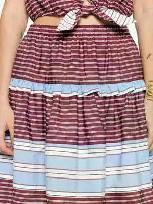 Sandro Striped A-line Maxi Skirt