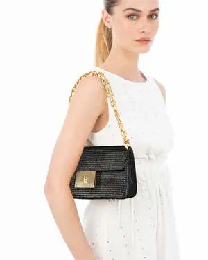 Eric Javits Amelie Straw Demi Pouch - Caper