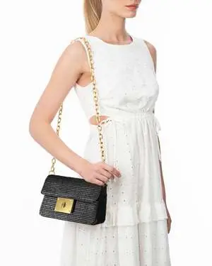 Eric Javits Amelie Straw Demi Pouch - Caper