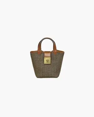 Eric Javits Mini Myka Raffia Bucket Bag - Caper