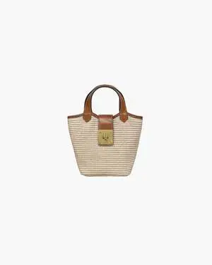 Eric Javits Mini Myka Raffia Bucket Bag - Sand