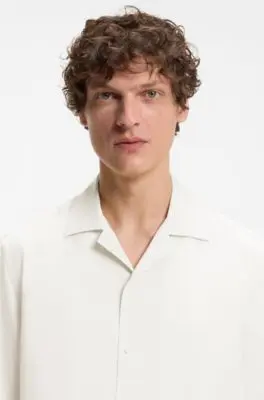BOSS By Beckham Relaxed-fit Shirt In Fluid Fabric