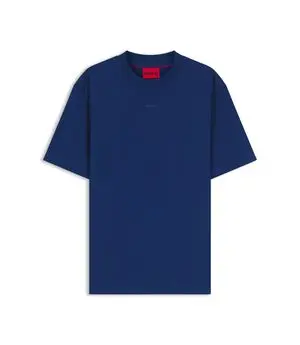 Hugo Relaxed-fit Cotton-jersey T-shirt With Logo Print - Light Blue