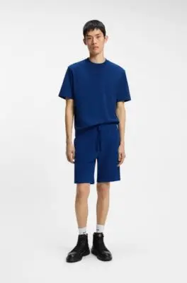 Hugo Relaxed-fit Cotton-jersey T-shirt With Logo Print - Light Blue