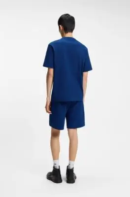 Hugo Relaxed-fit Cotton-jersey T-shirt With Logo Print - Light Blue