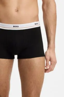 BOSS Five-pack Of Stretch-cotton Trunks With Logo Waistbands - Patterned