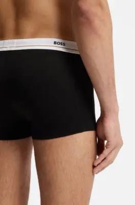BOSS Five-pack Of Stretch-cotton Trunks With Logo Waistbands - Patterned