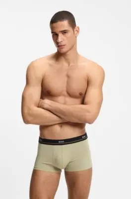 BOSS Five-pack Of Stretch-cotton Trunks With Logo Waistbands - Patterned