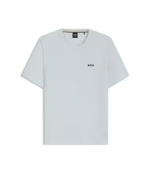 BOSS Cotton-blend Pajama T-shirt With Embroidered Logo - Light Blue