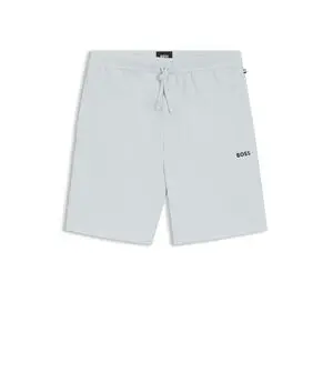 BOSS Cotton-blend Pajama Shorts With Logo - Light Blue