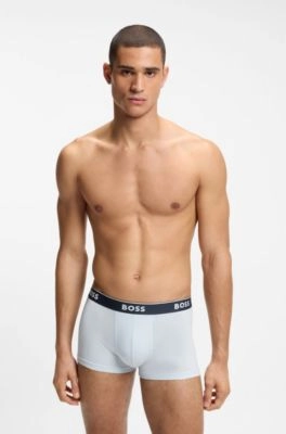 BOSS Three-pack Of Cotton Trunks With Logo Waistband - Assorted Pre Pack