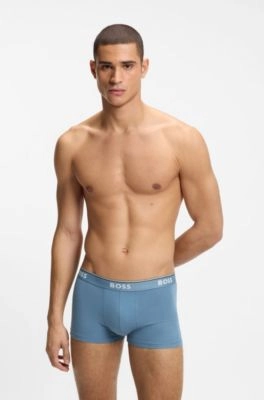 BOSS Three-pack Of Cotton Trunks With Logo Waistband - Assorted Pre Pack