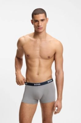 BOSS Three-pack Of Cotton Trunks With Logo Waistband - Assorted Pre Pack