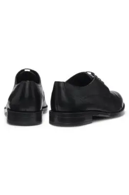 BOSS Italian-made Leather Derby Shoes - Black