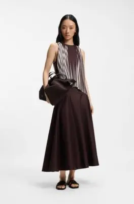 BOSS A-line Top With Plissé Pleats
