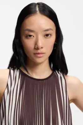 BOSS A-line Top With Plissé Pleats