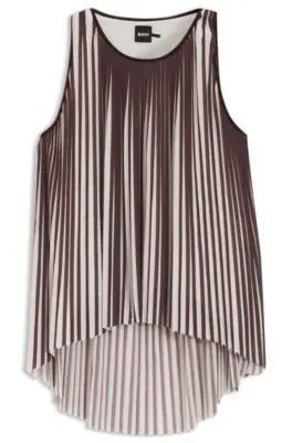 BOSS A-line Top With Plissé Pleats