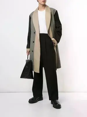 PORTS V Houndstooth Panelled Trench Coat