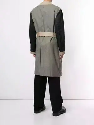 PORTS V Houndstooth Panelled Trench Coat