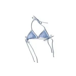 Miu Miu Cotton Bra - Sky Blue/white