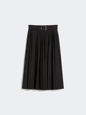 Max Mara Plissé-pleated Gabardine Midi Skirt